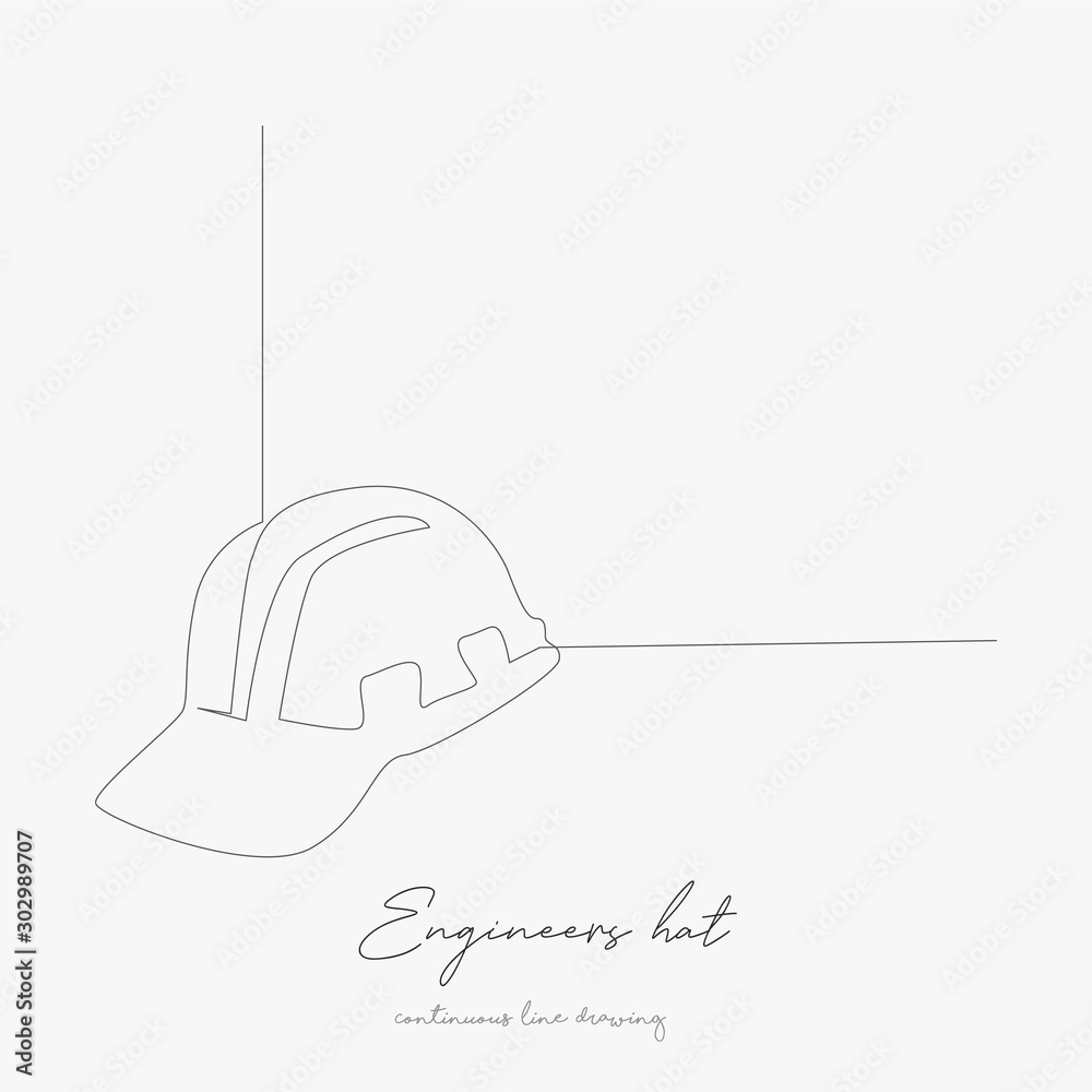continuous line drawing. engineers hat. simple vector illustration ...