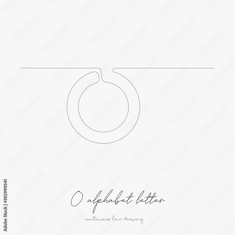 continuous line drawing. o alphabet letter. simple vector illustration ...