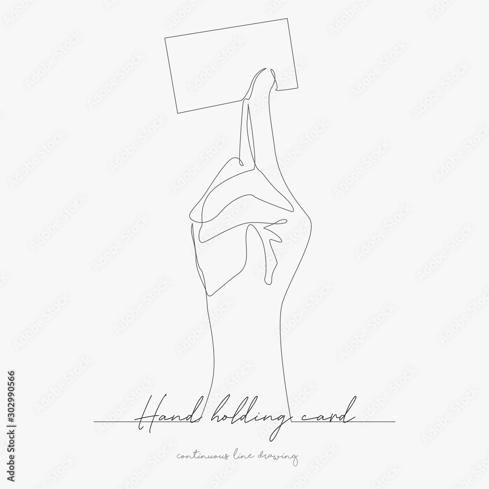 continuous line drawing. hand holding card. simple vector illustration ...