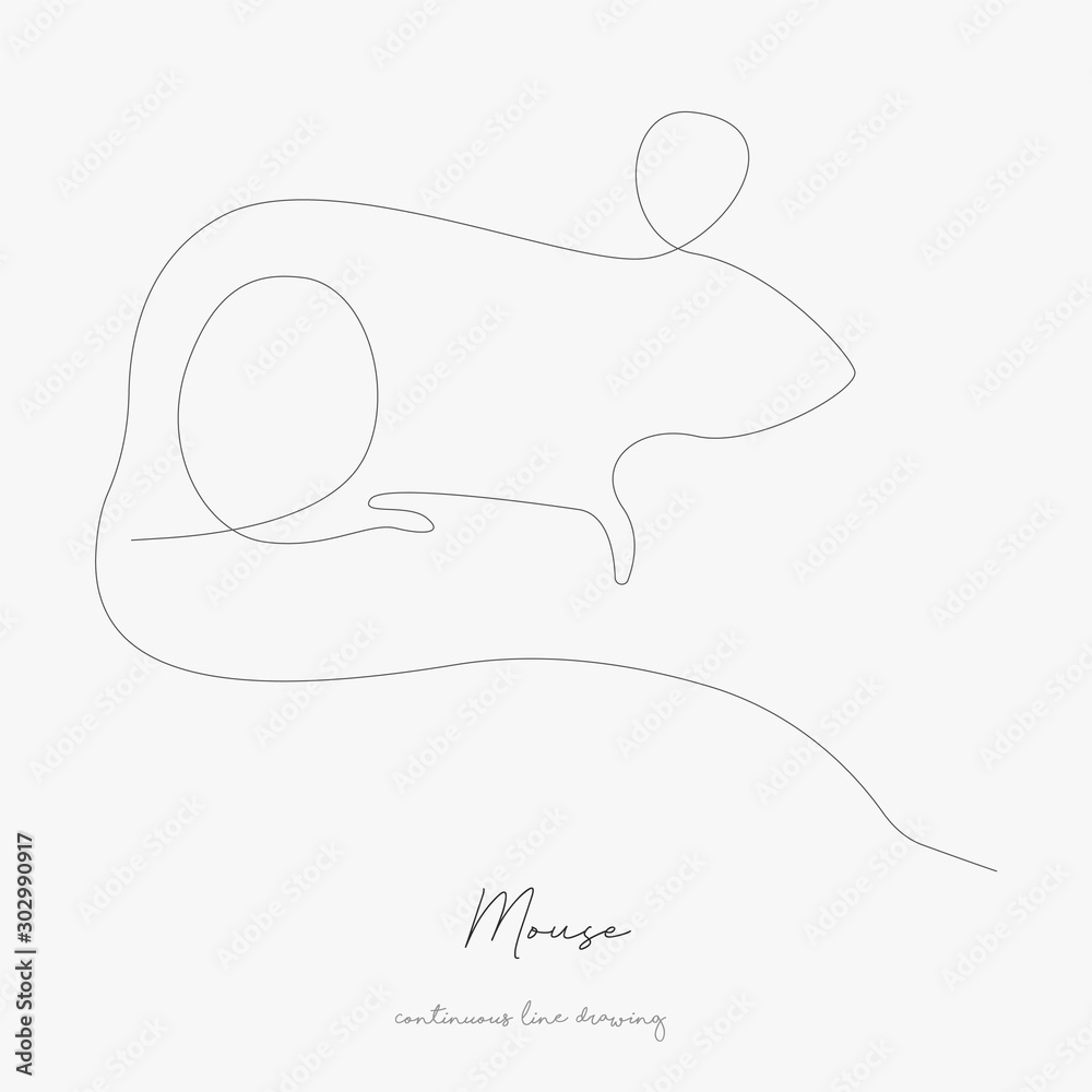 continuous line drawing. mouse. simple vector illustration. mouse ...