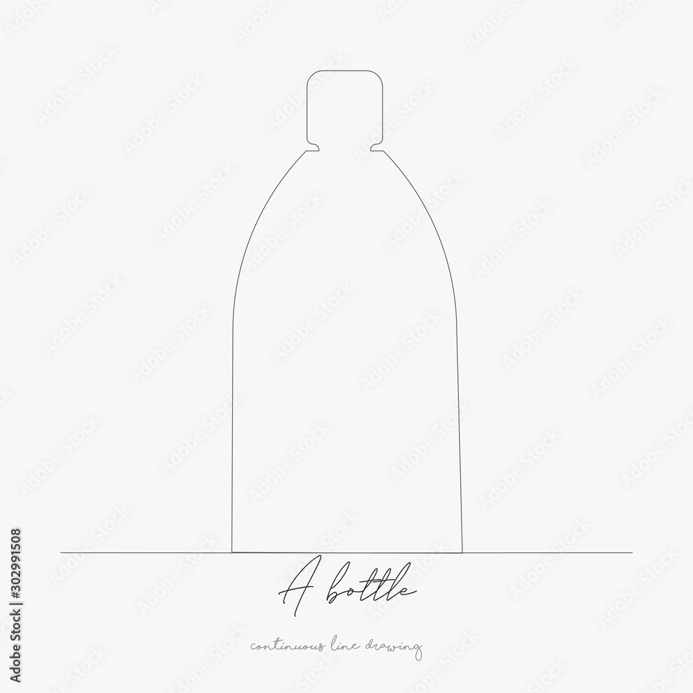 continuous line drawing. a bottle. simple vector illustration. a bottle ...
