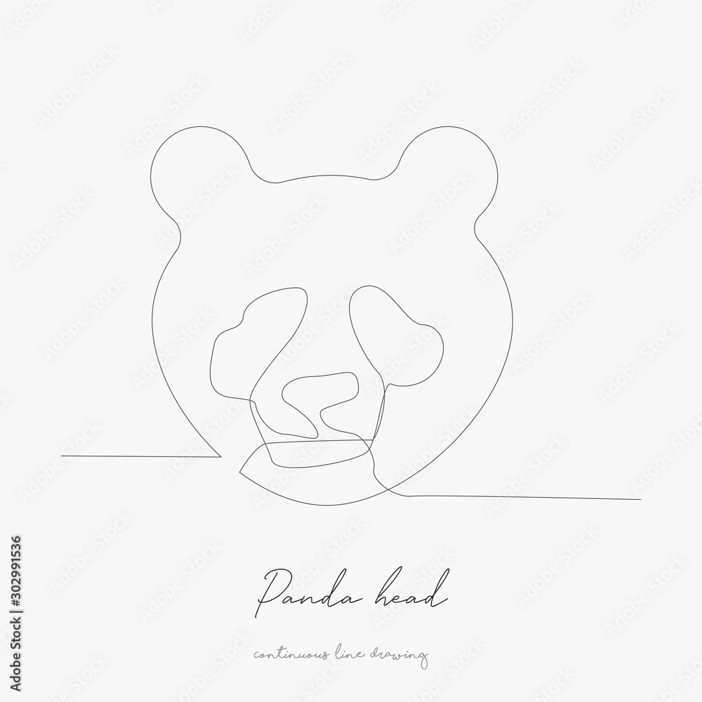 continuous line drawing. panda head. simple vector illustration. panda ...