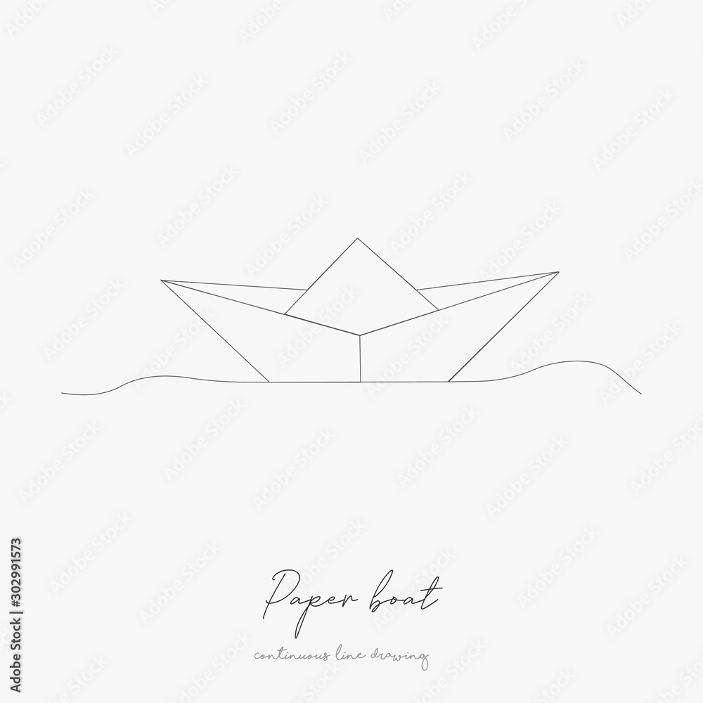 continuous line drawing. paper boat. simple vector illustration. paper ...