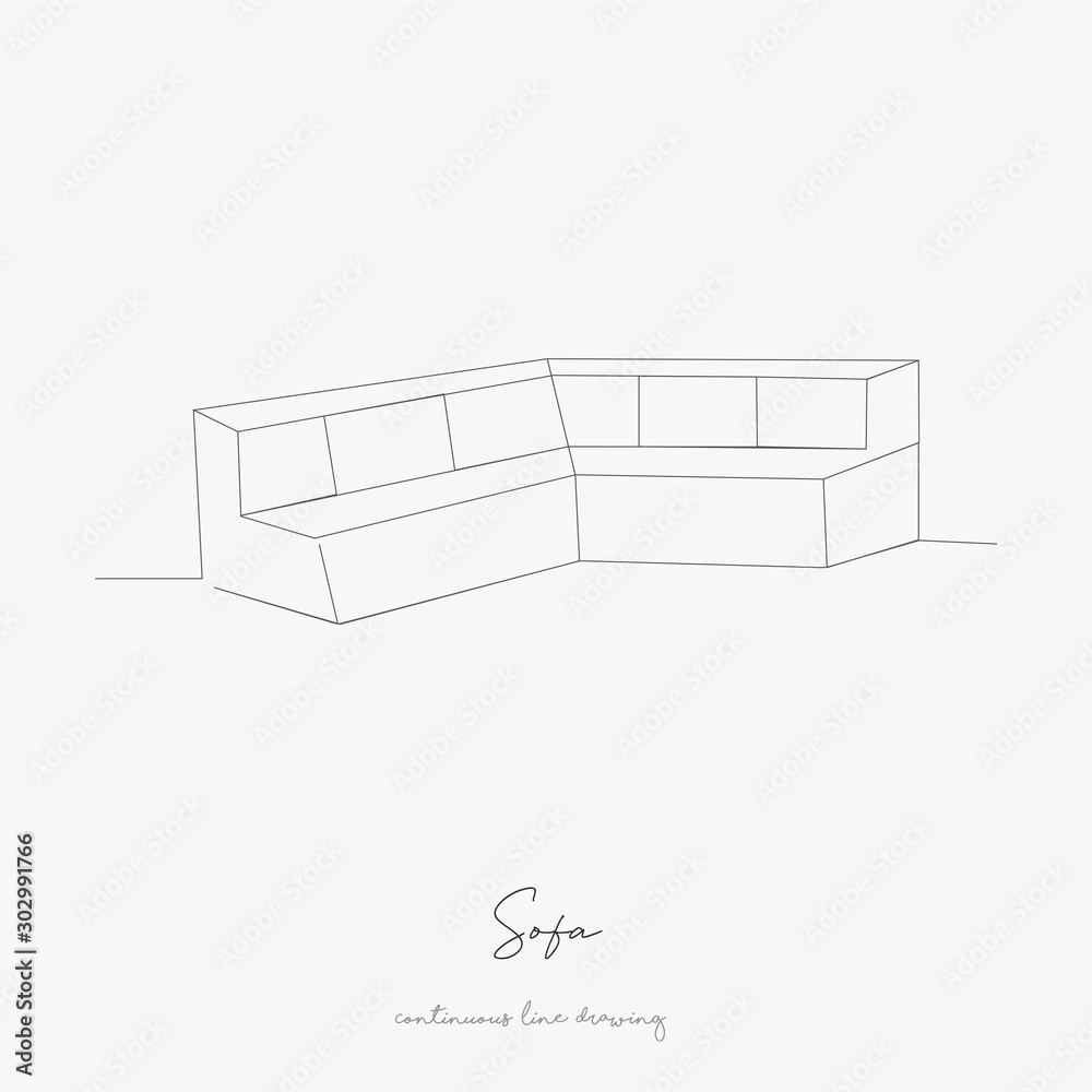 continuous line drawing. sofa. simple vector illustration. sofa concept ...