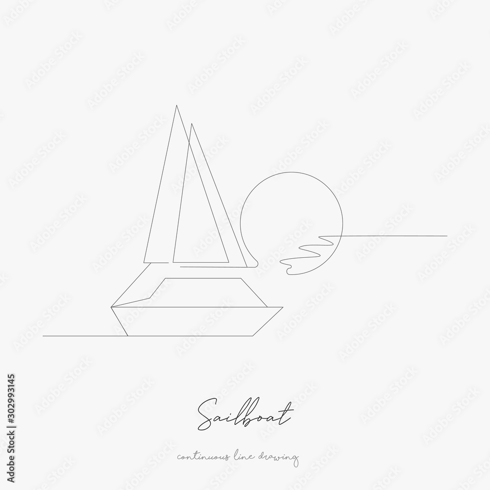 continuous line drawing. sailboat. simple vector illustration. sailboat ...