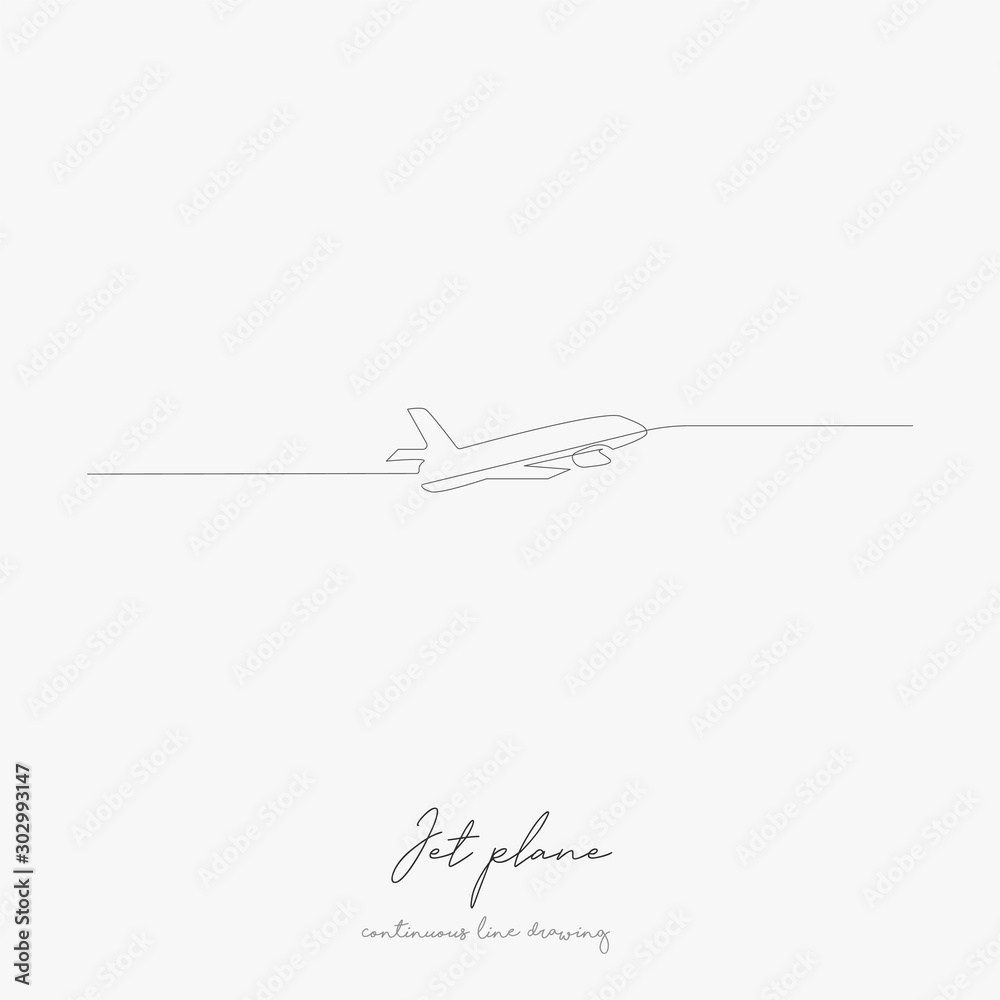 continuous line drawing. jet plane. simple vector illustration. jet ...