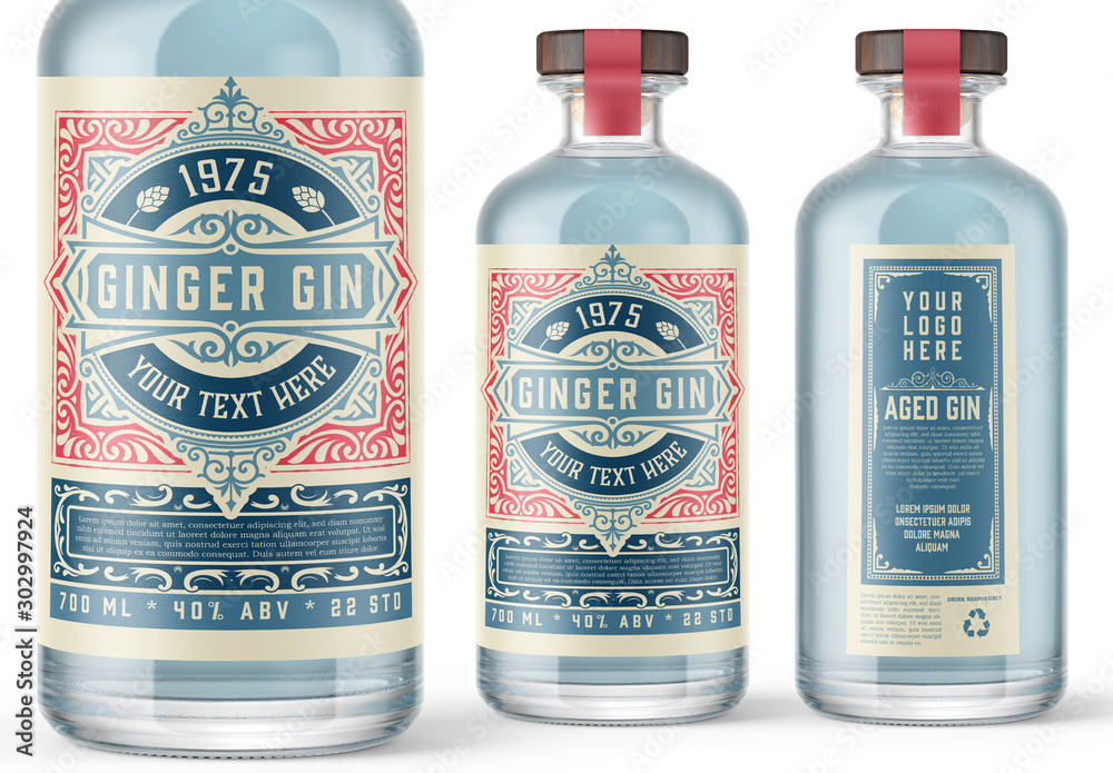 Vintage-Style Bottle Label Layout Stock Template | Adobe Stock