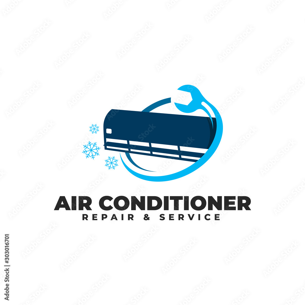 Air Conditioner Repair & Service Logo Vector Icon Illustration Stock ...