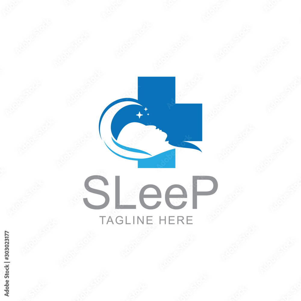 Sleep Logo Design Stock Vector | Adobe Stock