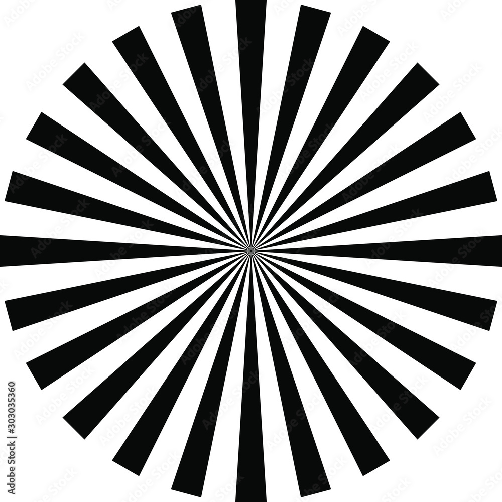 Black triangles in circle form. Op art. Abstract shape. Monochrome ...