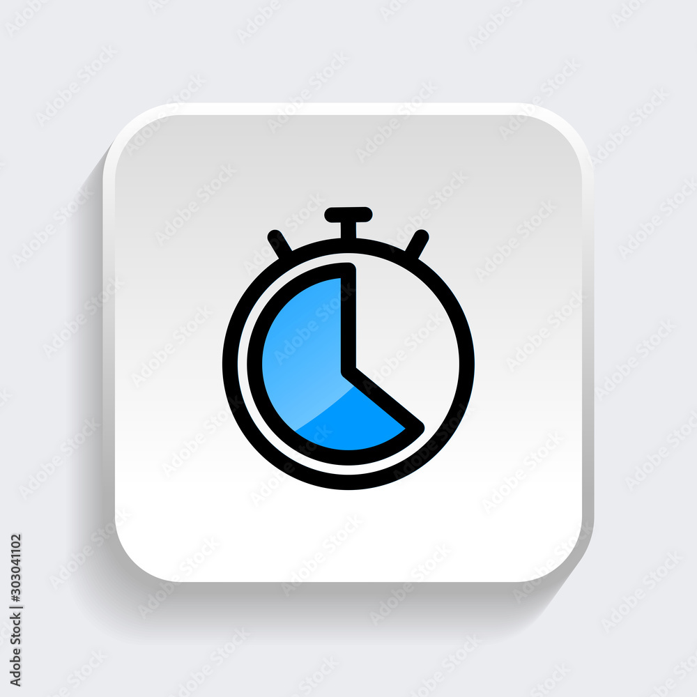 Clock icon. Symbol of time with trendy flat style icon for web, logo ...