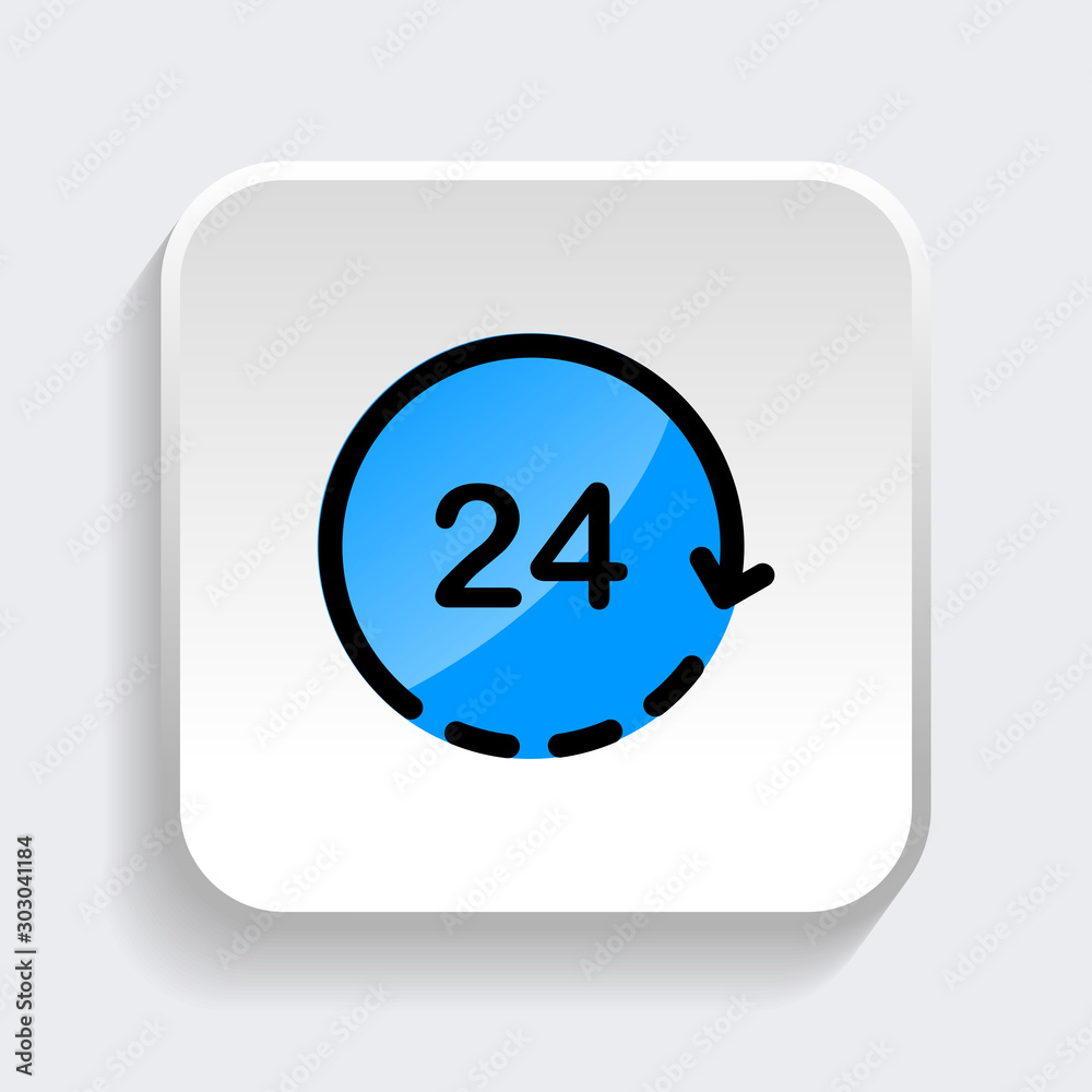 Clock icon. Symbol of time with trendy flat style icon for web, logo ...