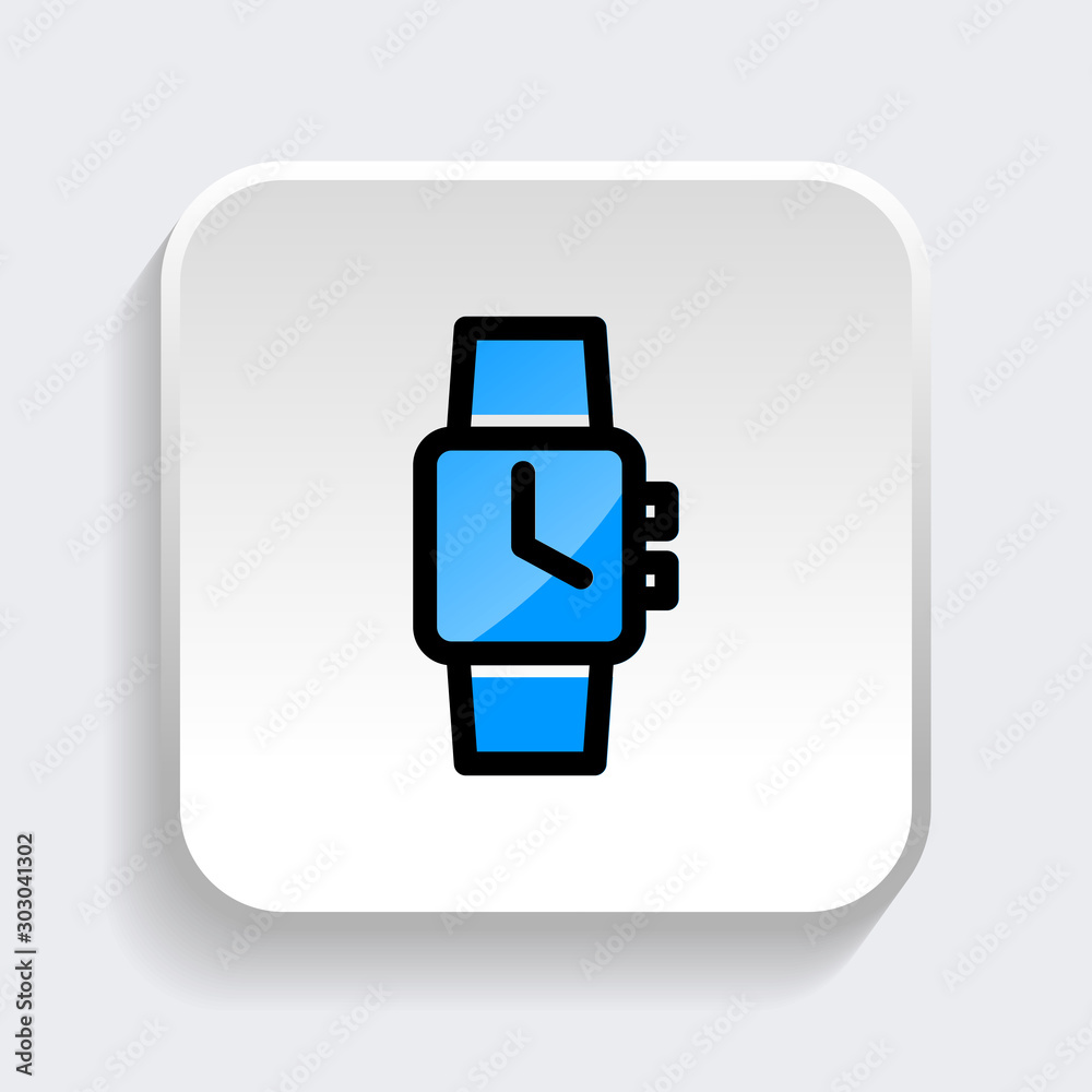 Clock icon. Symbol of time with trendy flat style icon for web, logo ...