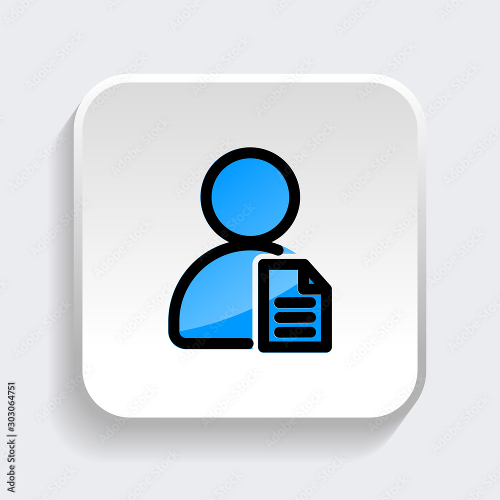 User with paper document icon. symbol of business people with trendy ...