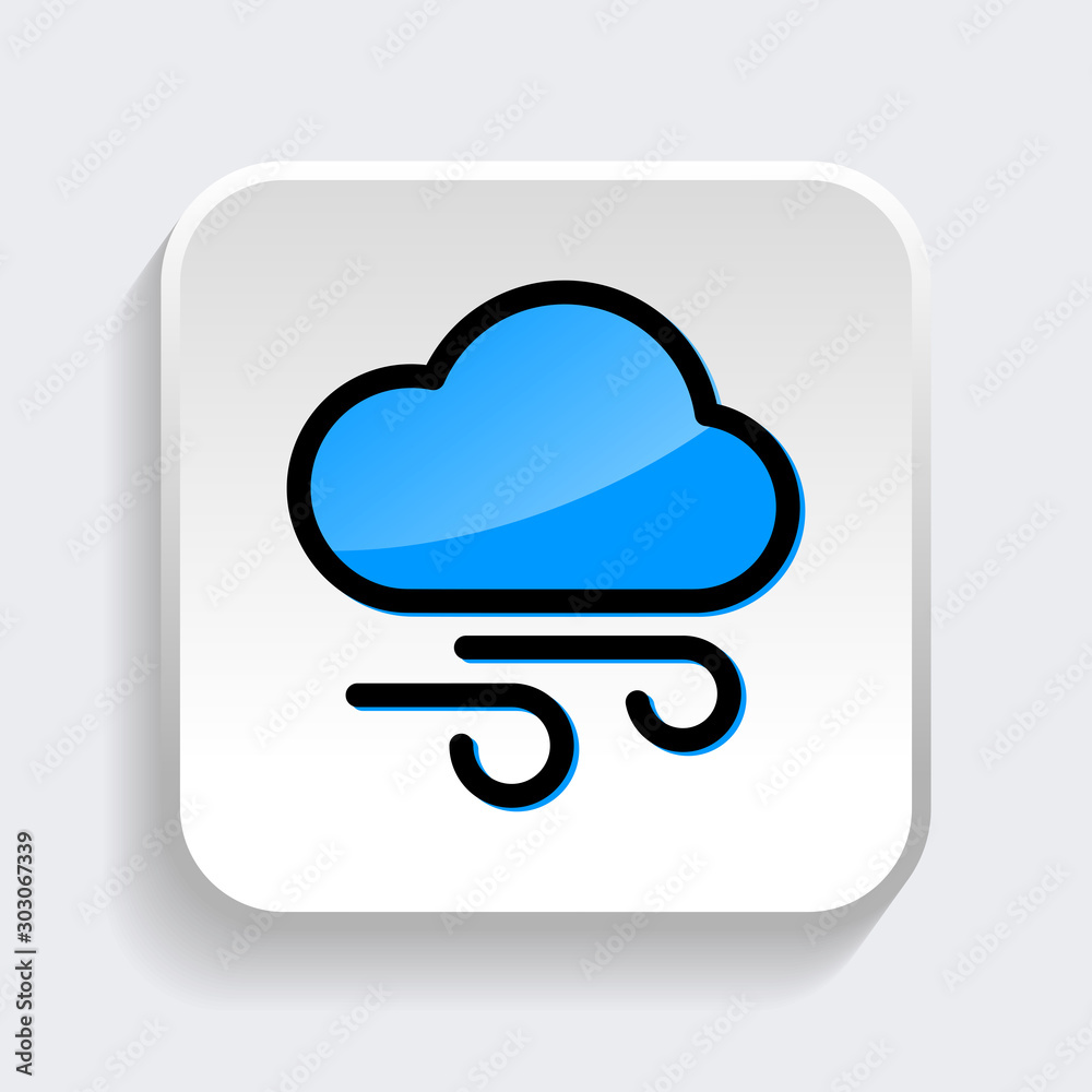 Wind icon. Symbol of Weather icon with trendy flat line style icon for ...