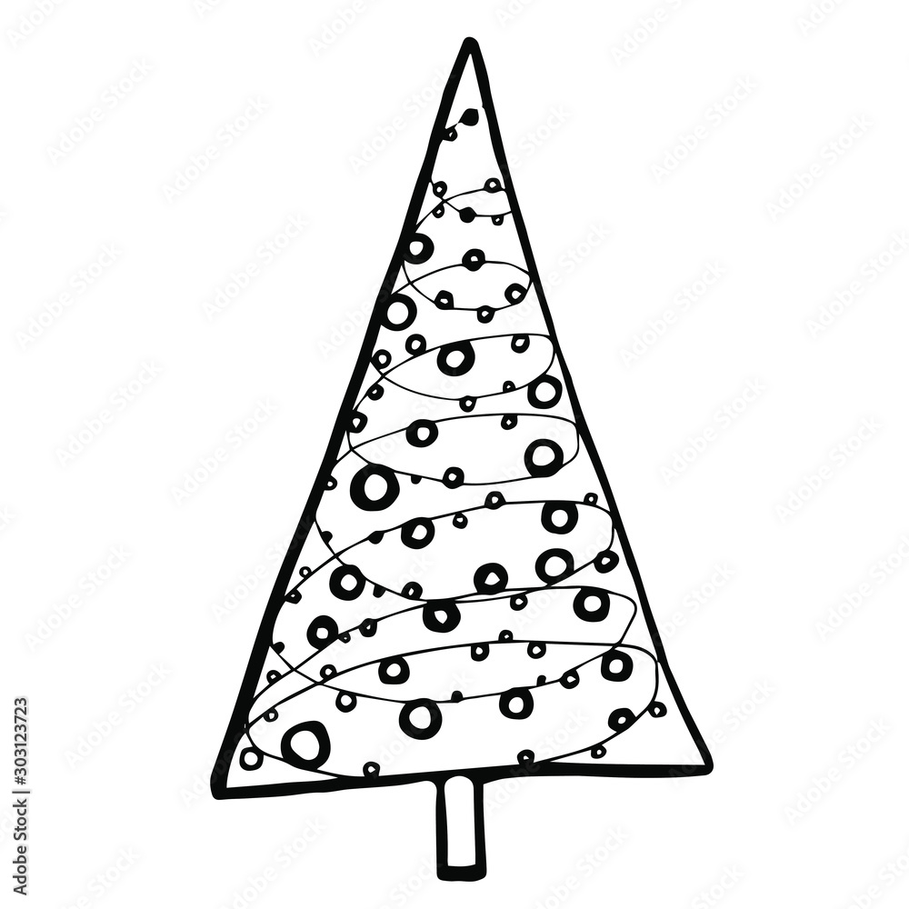 Christmas Tree Light Outline