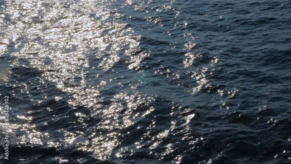 Sea water background. Moon track on sea water. Cruise background. Blue ...
