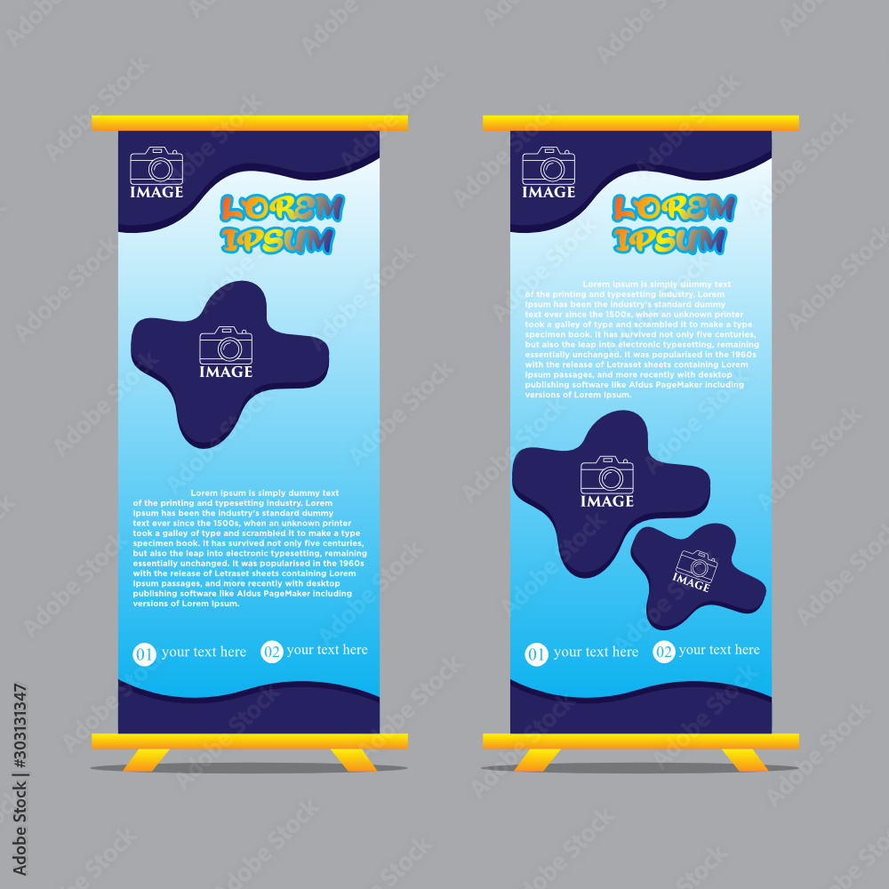 Desain Vertikal Spanduk Papan Iklan Templat Brosur Flyer Vektor X ...