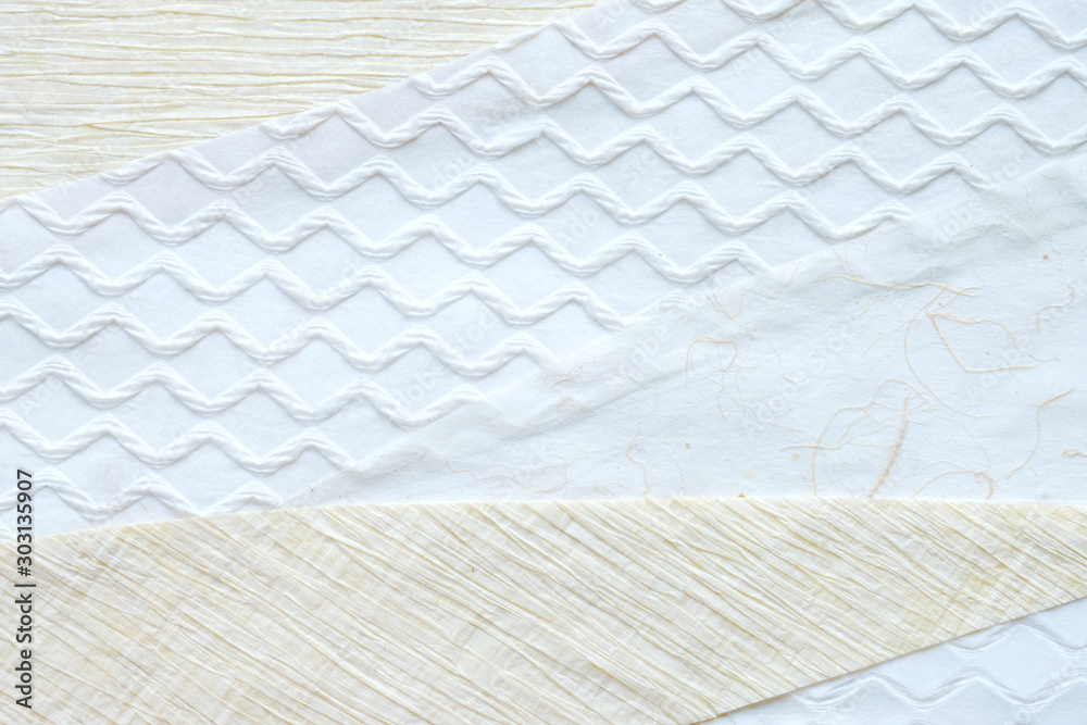 White handmade paper collage background, Blank paper collage art ...