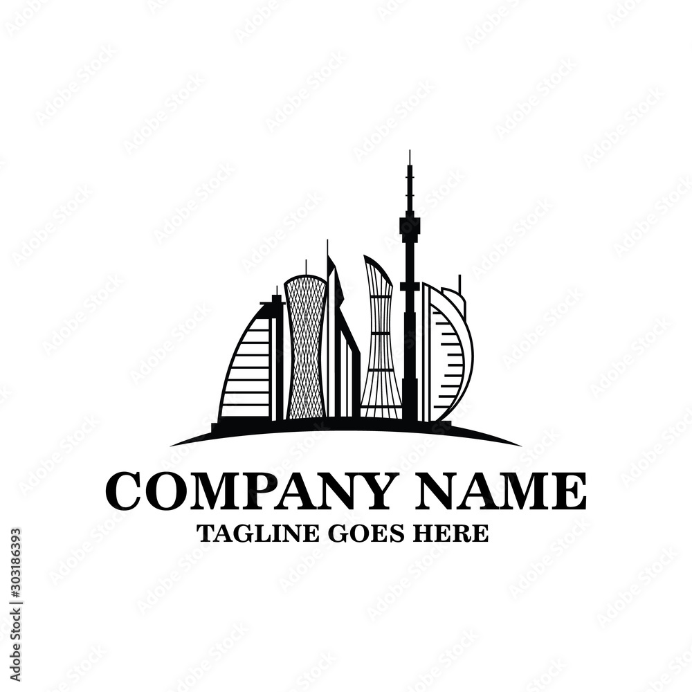 building DOHA Qatar logo design inspiration Stock Vector | Adobe Stock