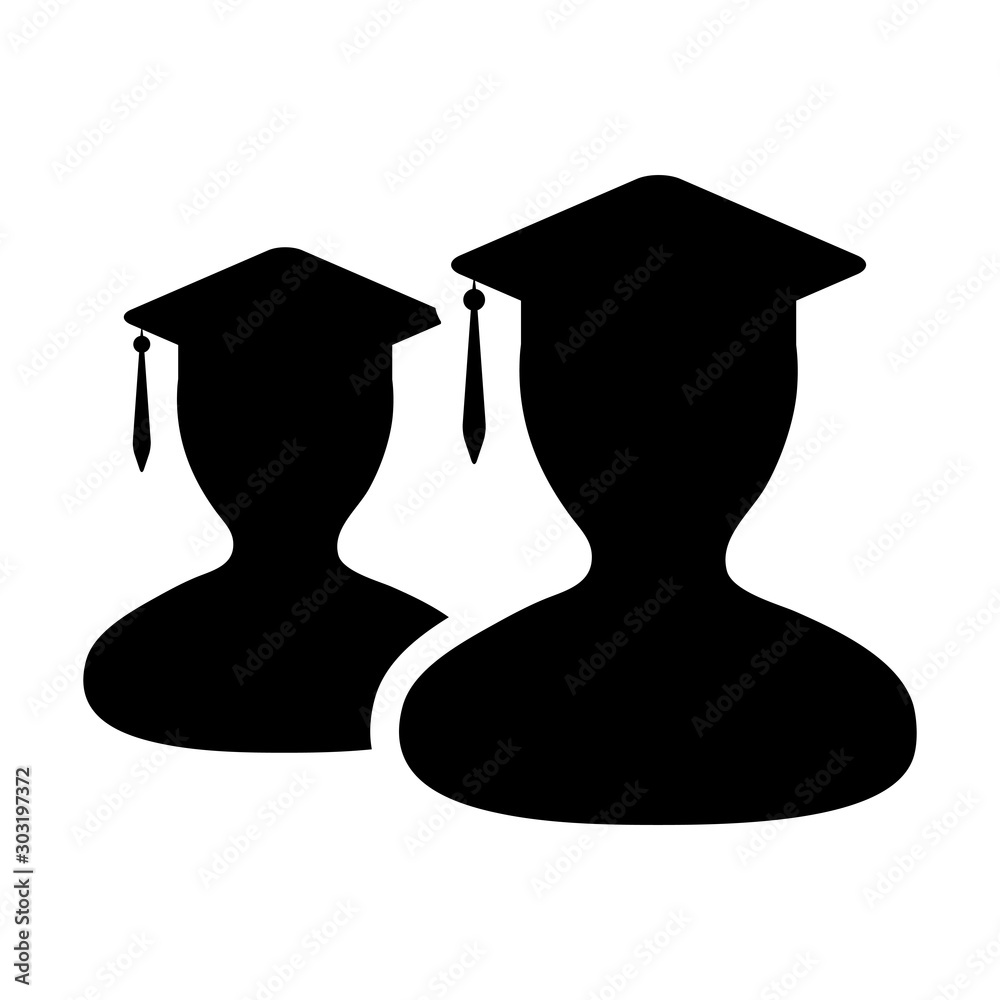 Education icon vector male group of students person profile avatar with ...