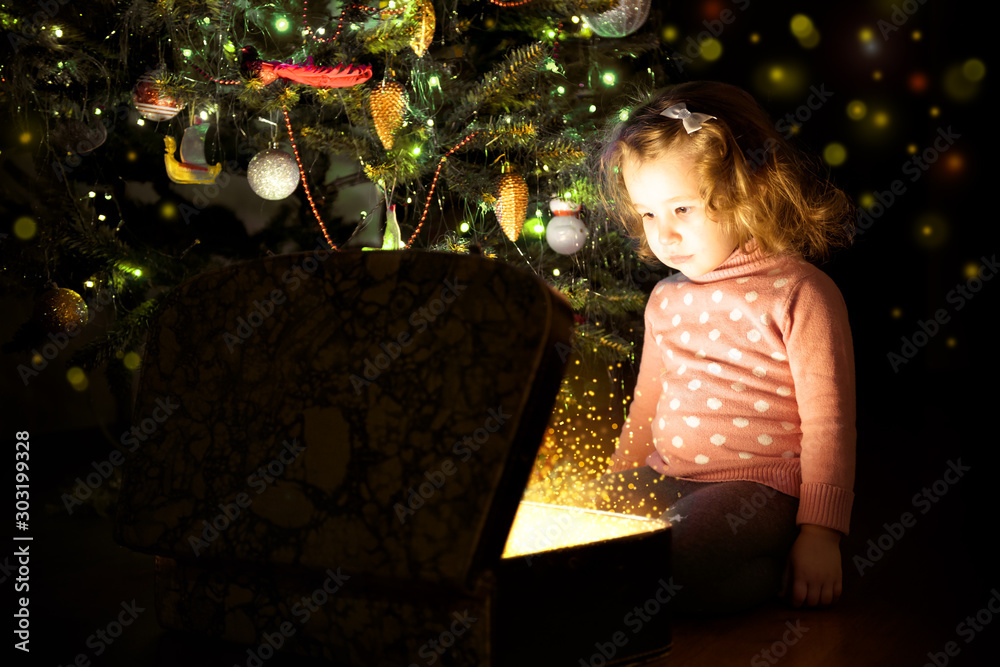 Surprised Child At Christmas