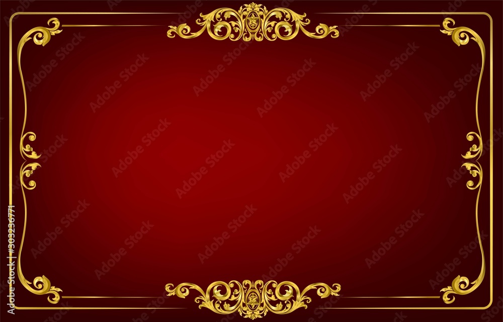 gold frame border template Stock Vector | Adobe Stock
