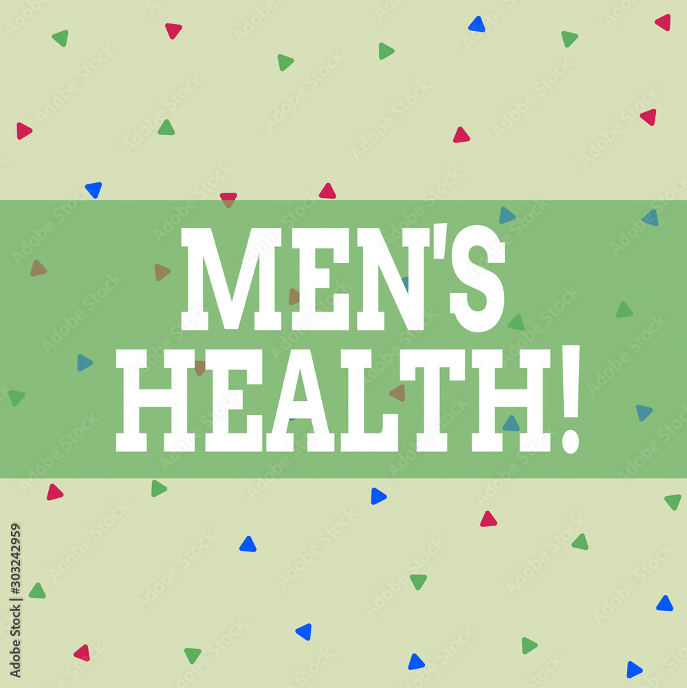 Writing note showing Men S Health. Business concept for state of ...