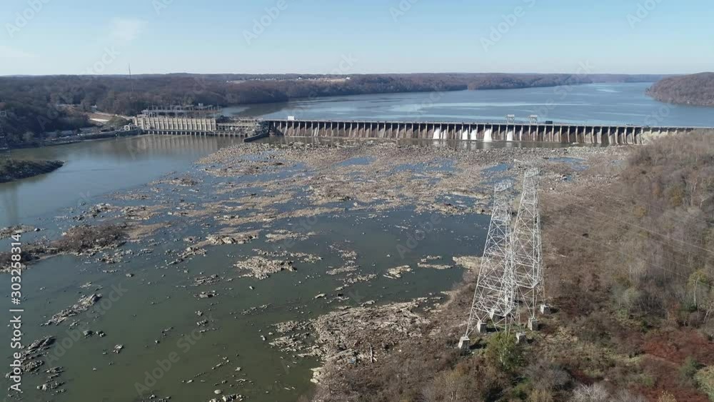 Aerial View of the Conowingo Dam and Susquehanna River in Maryland ...