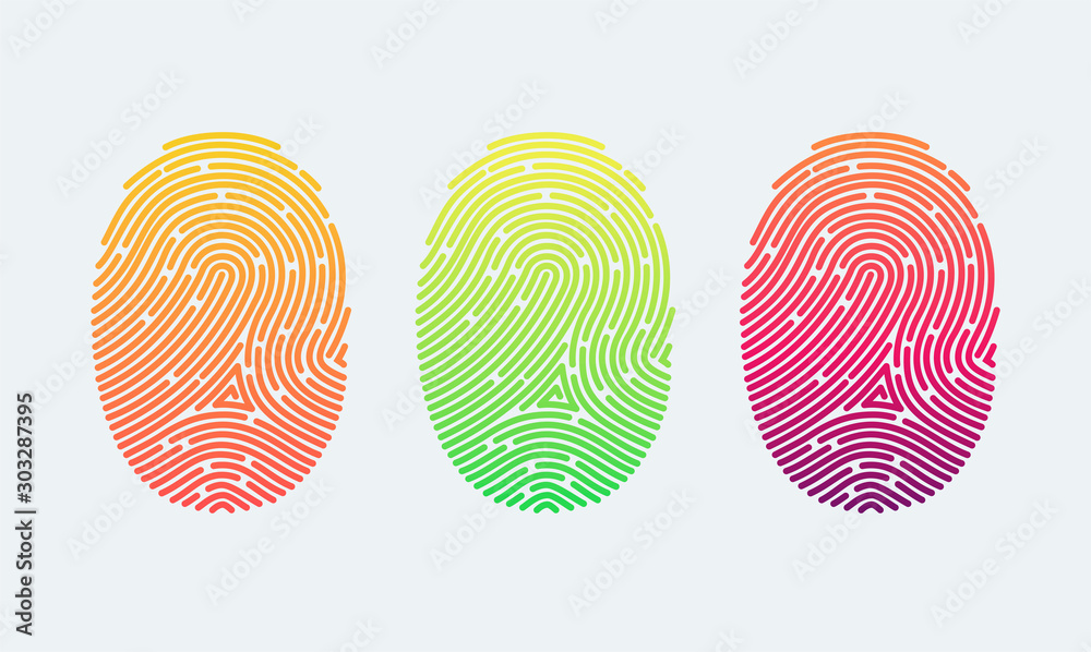 Fingerprints. Cyber security concept. Digital security authentication ...