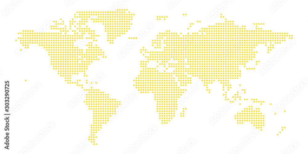 World map Yellow point white background isolated . Vector illustration ...