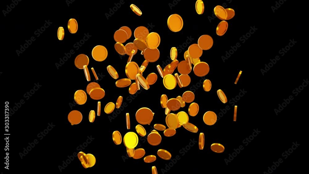 Gold Coin animation Coming out from the air to construct a globe world ...