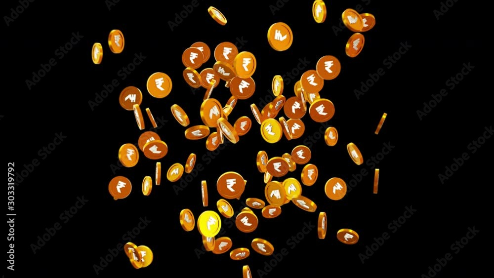 Vidéo Stock Rupee Gold Coin animation Coming out from the air to ...