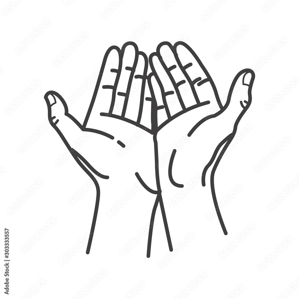 Hand vector outline Stock Vector | Adobe Stock
