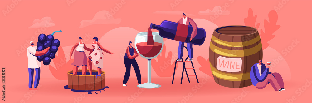 Wine Producing and Drinking Concept. Man with Bottle Pouring Alcohol ...