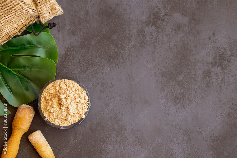 Typical Canarian ingredient Gofio, flour made from different roasted ...