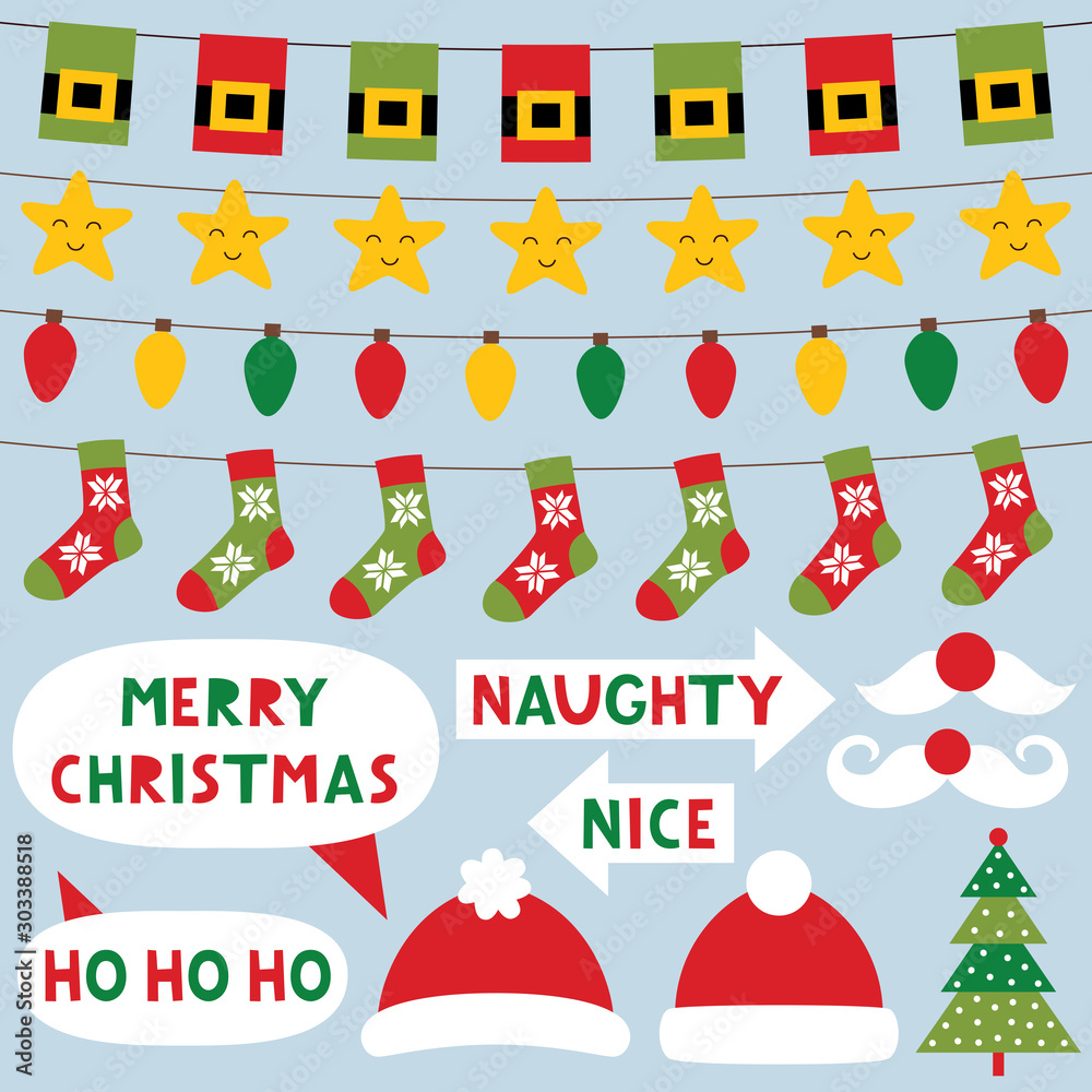 Christmas decoration and party signs, vector graphic Stock Vector ...
