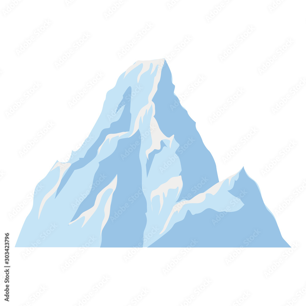 Ice mountain. Cartoon style. Isolated image on a white background ...