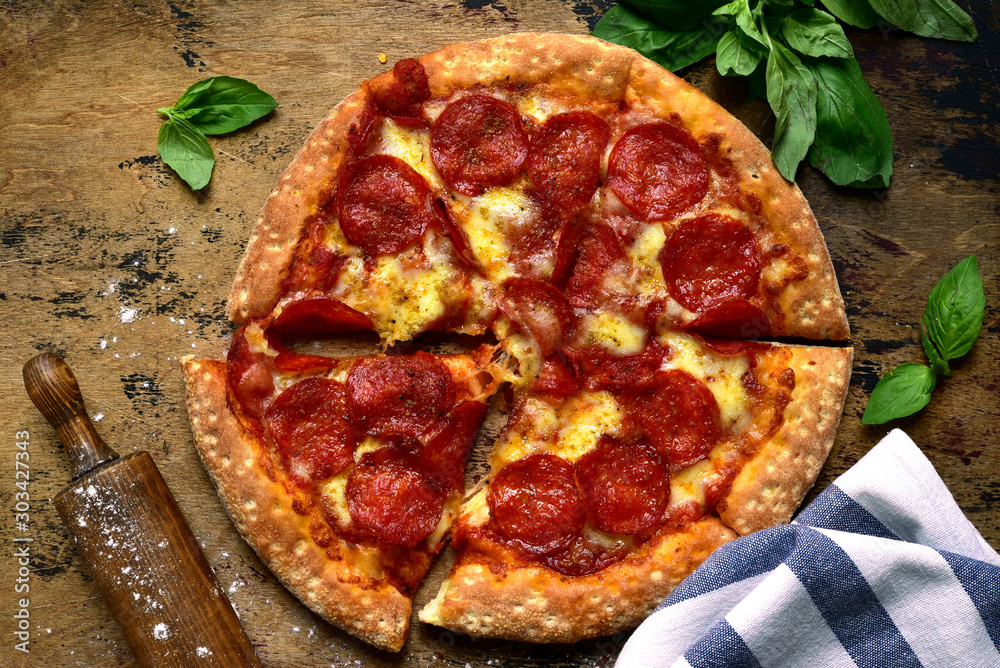 Traditional Pepperoni Italian Pizza