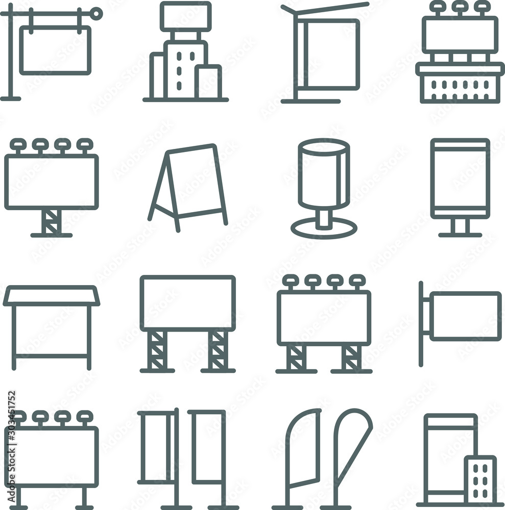 Digital Advertise Media icons set vector illustration. Contains such ...