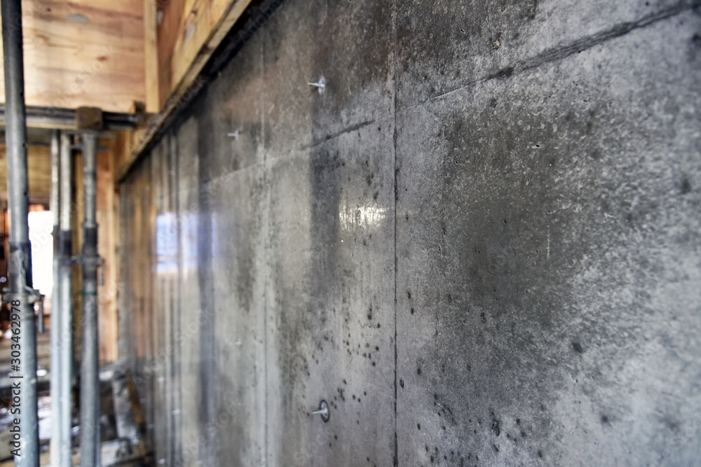 Formwork construction site: stripped (removed) to expose the finished ...