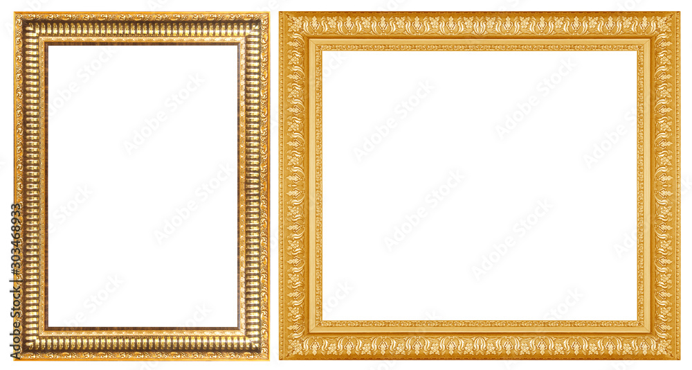 gold picture frame isolated Stock Photo | Adobe Stock
