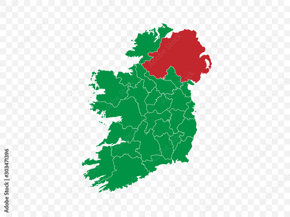 Ireland map on transparent background. Vector illustration. Stock ...