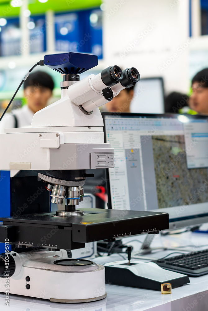 modern & high accuracy microscope during sample or specimen inspection ...