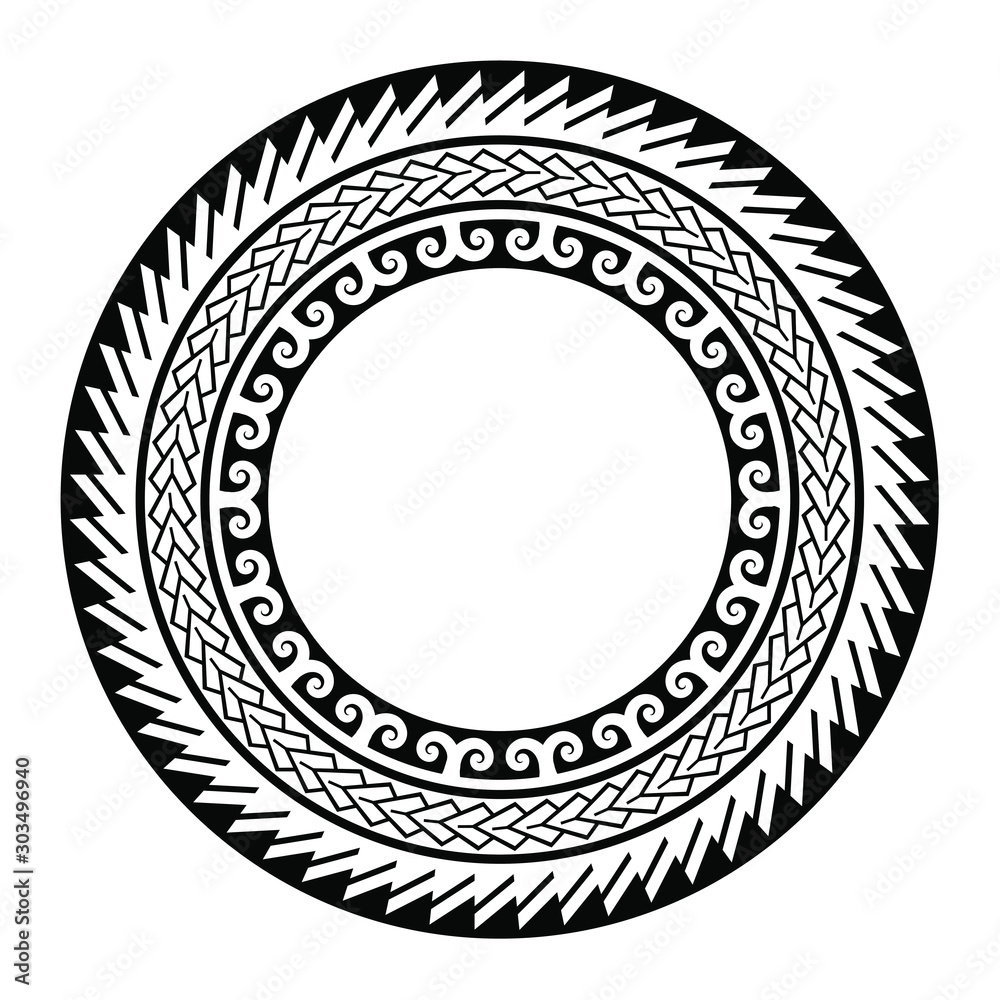 black element for creating a logo pattern, tribal tattoo circle pattern ...
