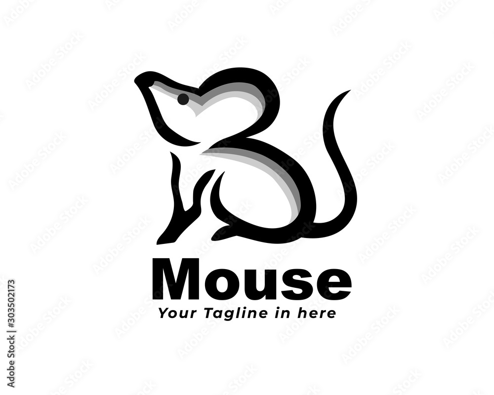 Black stand mouse logo design inspiration Stock Vector | Adobe Stock