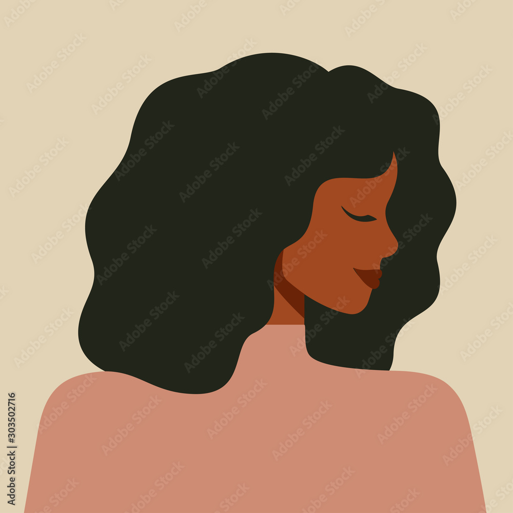 Portrait Of An African American Woman In Profile Avatar Of Young Black