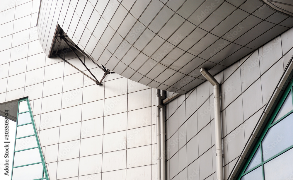 Detail shot of modern architecture facade.Texture of modern composite ...