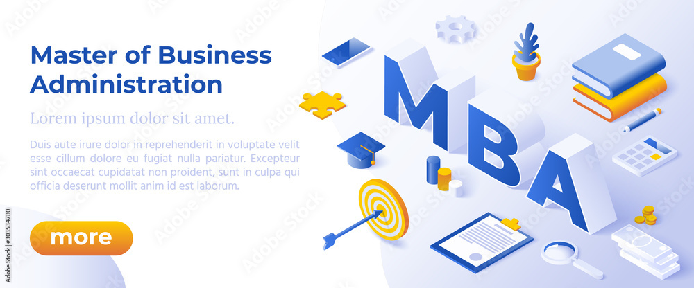 MBA - Master Of Business Administration Vector Illustration Concept ...