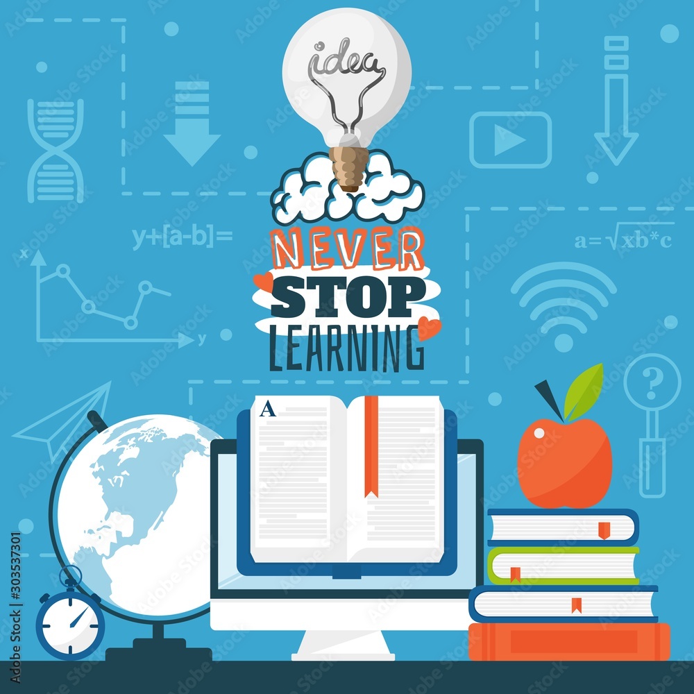 Motivational poster about education, vector illustration. Typography ...